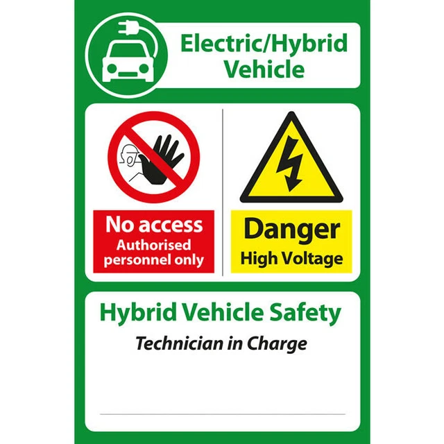 ELECTRIC HYBRID VEHICLE Warning Sign Technician Only 200 x 300mm £12.59 ...