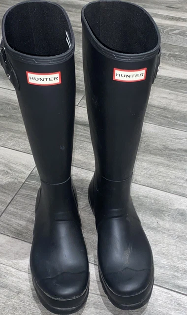 HUNTER WELLIES SIZE 9 (worn Once), 17” High, Sorry No Returns £59.99 ...