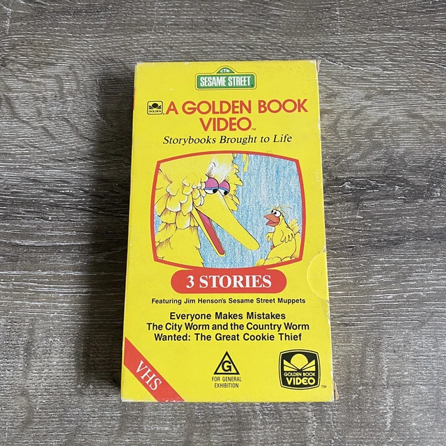 A GOLDEN BOOK VHS Video Sesame Street (VHS, 1985) 3 Stories Rare Kids ...