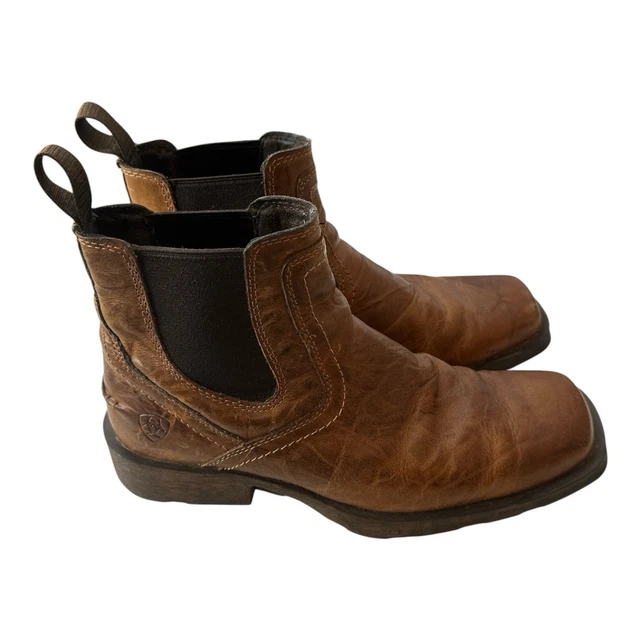 ARIAT BOLTS MENS 8 D Midtown Rambler Square Toe Chelsea Brown Leather ...