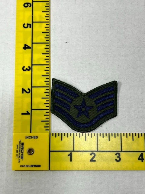 USAF AIR FORCE Enlisted Rank Insignia Staff Sergeant Subdued Patch ...