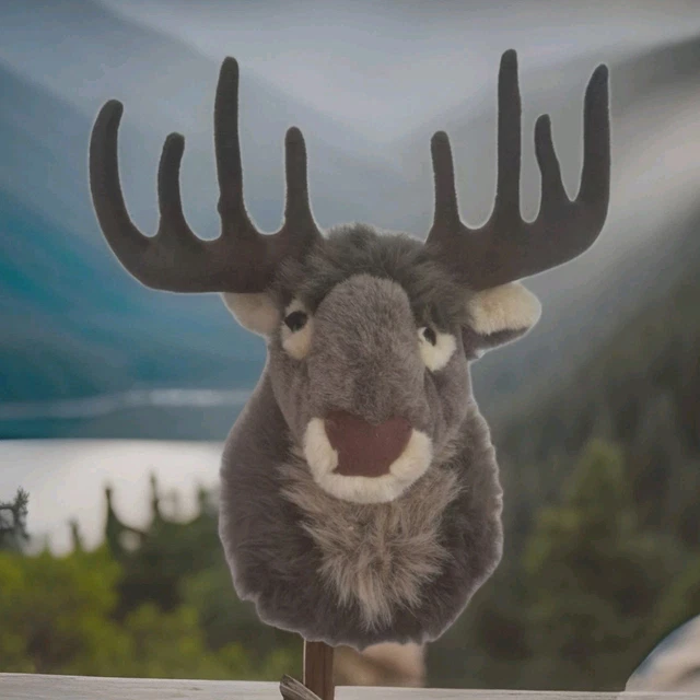 DUNELM MOOSE STAG Reindeer Head 52x26cm Stuffed Plush Christmas Wall ...