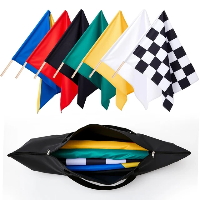 PROFESSIONAL RACING FLAG Set with Poles and Storage Bag, 7 Pcs Official ...