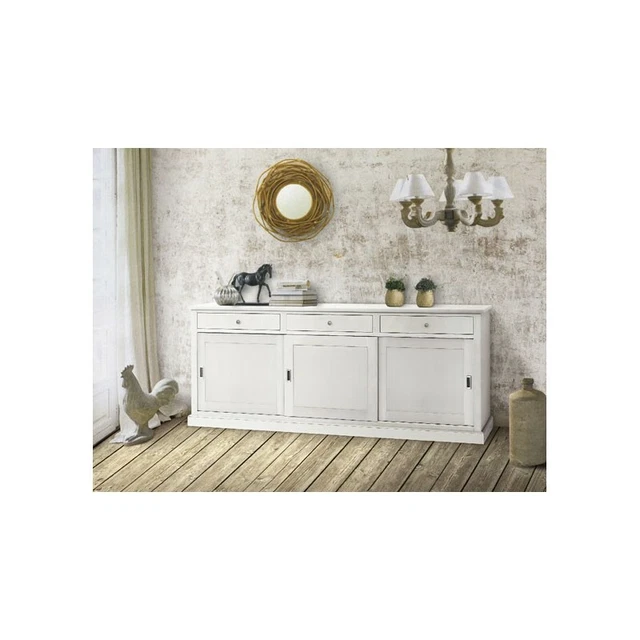 COMMODE DRESSOIR 3 Portes 3 Tiroirs Blanc Matt Art Pauvre Classique EUR ...