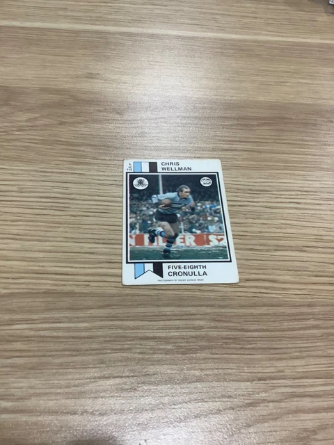 RUGBY LEAGUE, NRL, NSWRL 1974 Scanlens card Chris Wellman #5 $15.00 ...