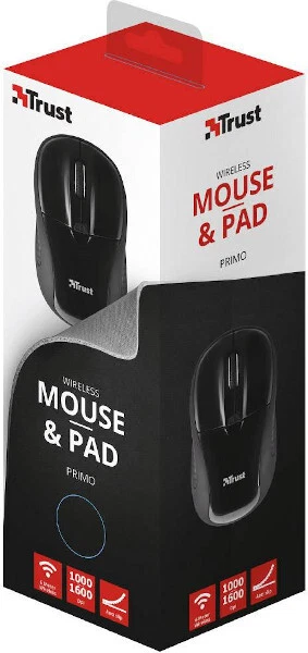 RATÓN TRUST WIRELESS Mouse Mouse Pad Primo - Black (sensor Optico De 1. ...