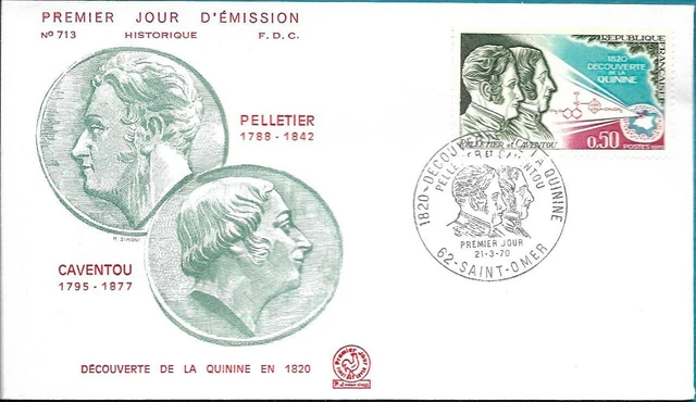 1633+FDC ENVELOPPE 1ER JOUR CAVENTOU-PELLETIER DECOUVERTE DE LA QUININE ST OMER EUR 2,00 ...