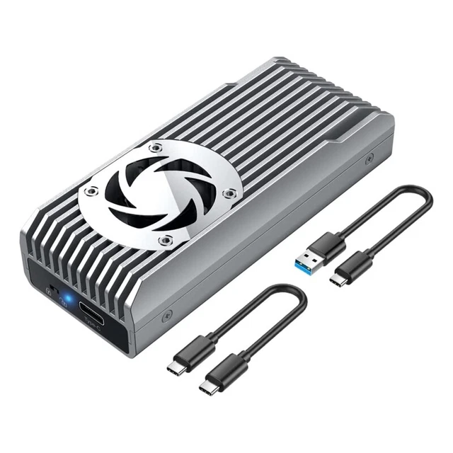 FOR M.2 NVME (PCIe) SSD Enclosure Built-in Cooling Fan Write for ...