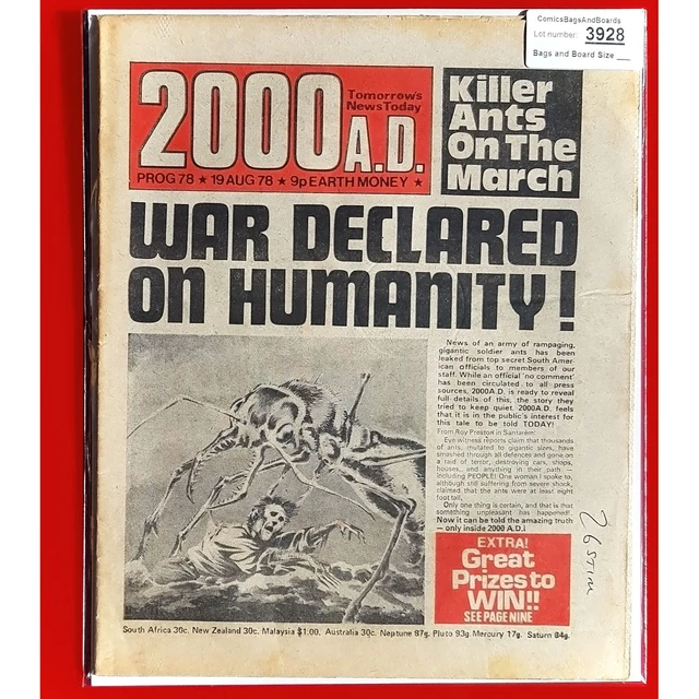 2000AD PROG 78 Judge Dredd Cursed Earth Banned Comic 19 8 78 UK 1978 ...