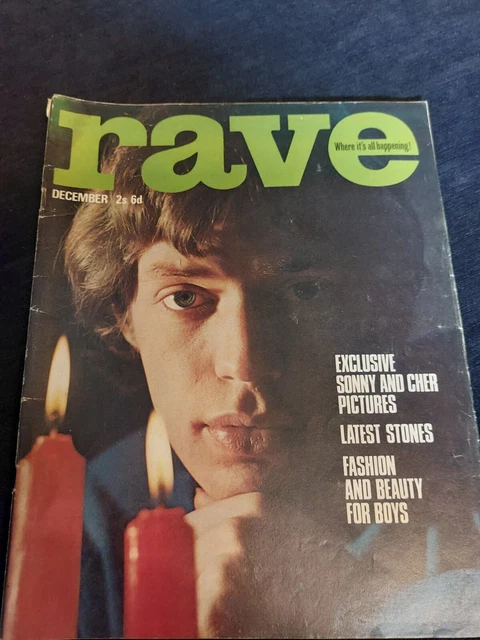 VINTAGE RAVE MAGAZINE DECEMBER 1965 Stones Cher Who Yardbirds Byrds ...