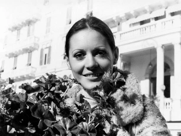 ITALIAN SINGER ANNA Identici Posing Behind Some Geraniums During OLD ...