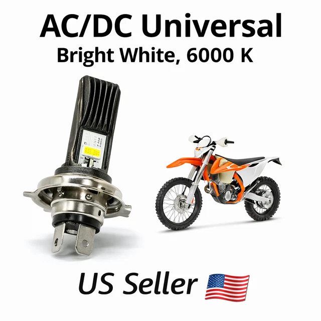 💡ULTRA AC/DC LED Hi/Lo Headlight Bulb For KTM P# 57111038000 12V 60/55W ...