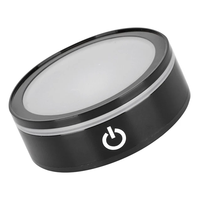 LED BASE CRYSTAL Black Flat Touch Multi Mode Colorful White Light 3D ...