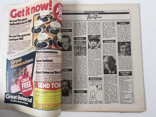 RADIO TIMES MAGAZINE 14–20 Jan 1978 The American People BBC2 New Year ...