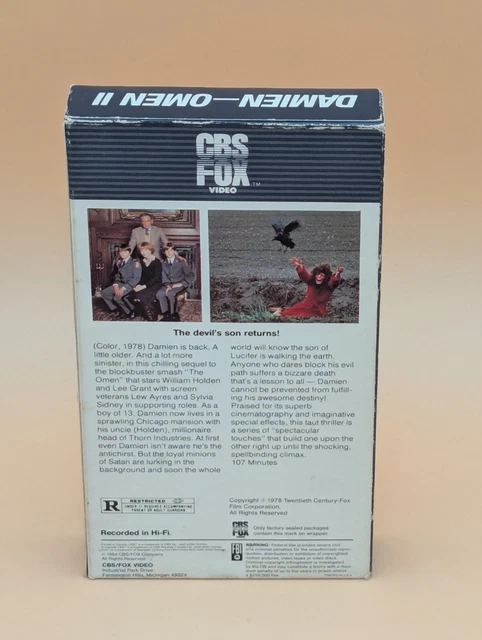 DAMIEN OMEN II VHS 1984 CBS FOX VIDEO Tested Horror 1987 retro £11.76 ...