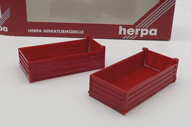 C101 HERPA LKW Mulde Aufbau für Tandem- Anhänger, 2 Stück, rot NEU OVP 051668 EUR 9,95 - PicClick DE