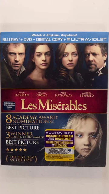 LES MISÉRABLES (BLU-RAY/DVD, 2013, 2-Disc Set, Canadian) $8.99 ...