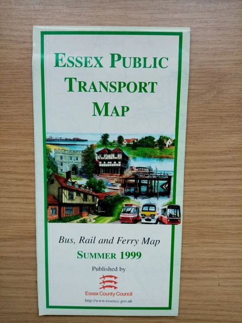 ESSEX PUBLIC TRANSPORT Map Summer 1999 - Bus, Rail And Ferry Map ...