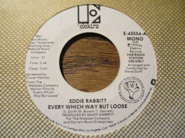 EDDIE RABBITT *DJ Copy* "Every Which Wat But Loose" 45 Rpm £7.50 ...