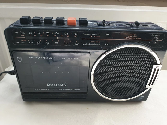 VINTAGE PHILIPS D7180 Cassette Radio Stereo Recorder £5.99 - PicClick UK