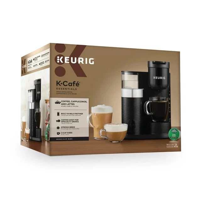 KEURIG K-CAFE ESSENTIALS Single Serve K-Cup Pod Coffee Latte Cappuccino ...