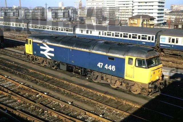 35MM SLIDE BR British Railways Diesel Loco Class 47 47446 Clapham 1988 ...