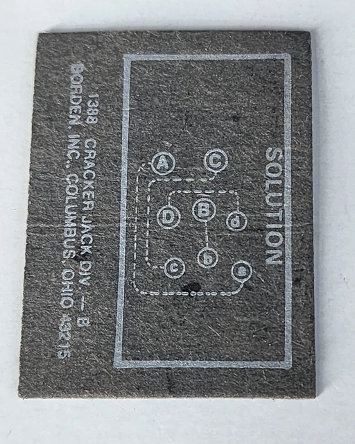 1980 VINTAGE PREMIUM Cracker Jack Prize Lift and Erase Brain Teaser $3. ...