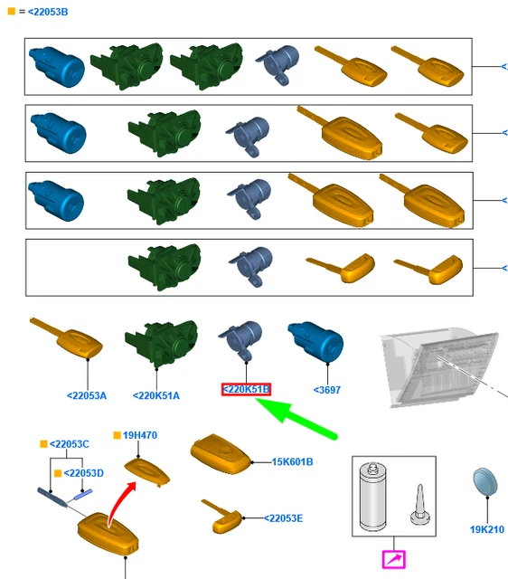 FORD RANGER MK3 Tailgate Lock Cylinder Repair Kit 1745570 NEW GENUINE £ ...