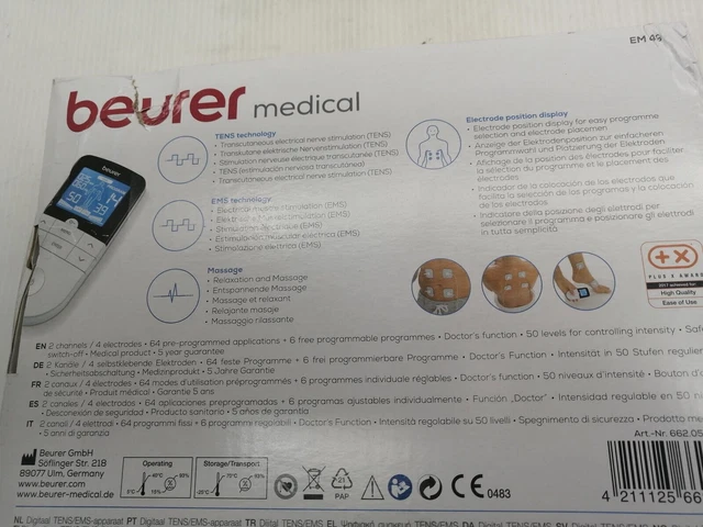 BEURER EM 49 Digital TENS/EMS, 3-in-1 Reizstromgerät zur ...