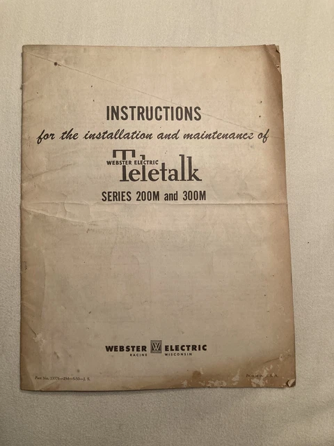 VINTAGE 1940'S WESTERN Electric TeleTalk Speaker Manual Guide £9.46 ...