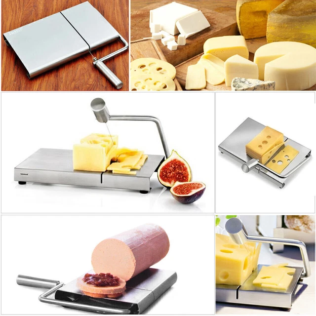 CHEESE SLICER STAINLESS Steel Board Butter Cutter With 6 Wires Cutting ...