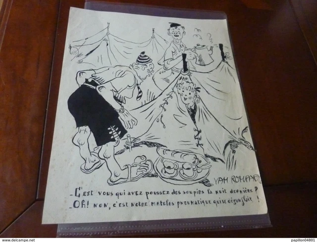 VAN ROMPAEY DESSIN Original Humour Caricature Annee Circa 60 Signe ...