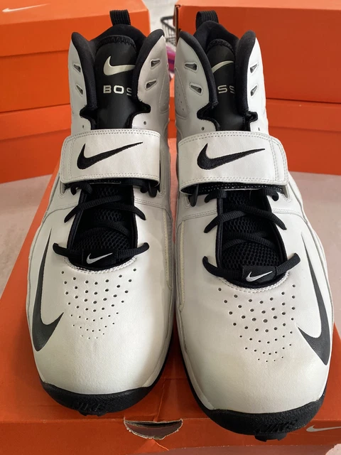 NIKE AIR BOSS PRO SHARK shoes cleats football sz 16 white black box ...