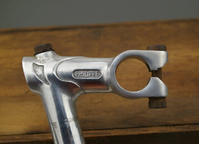POTENCE DE GUIDON PHILIPPE vélo ancien vintage road stem French bicycle ...