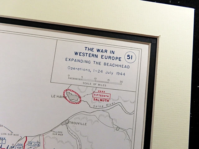 WW2 ALLIED INVASION of Europe Map Montgomery British Troop Operations ...