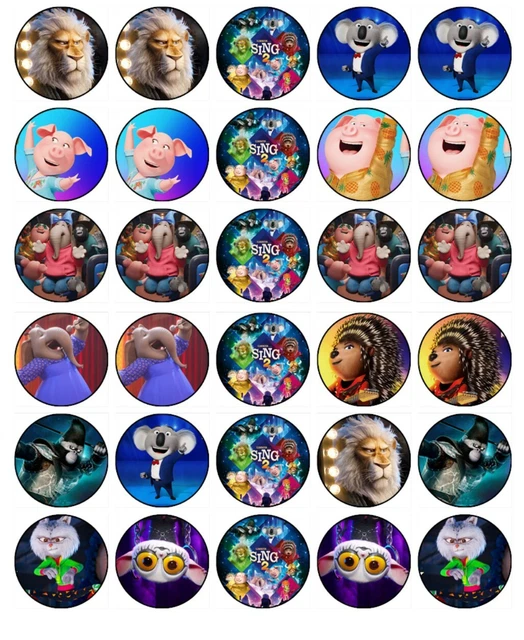 SING THE MOVIE Cake Topper Birthday Cupcake Decorations $13.95 ...