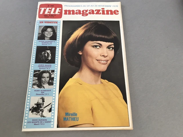 TELE MAGAZINE 1098 (1976) Mireille Mathieu EUR 15,00 - PicClick FR