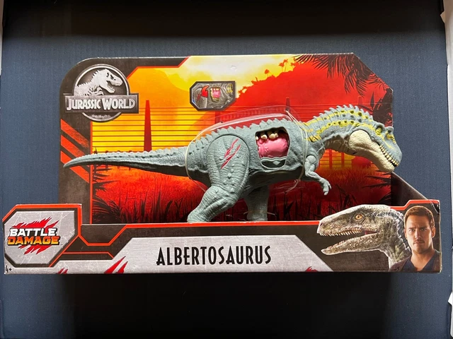 JURASSIC WORLD BATTLE Damage Albertosaurus 2nd release Mattel NEW MOSC ...