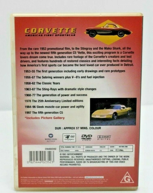 CORVETTE - AMERICAS First Sports Car - DVD - Free Postage $19.99 ...