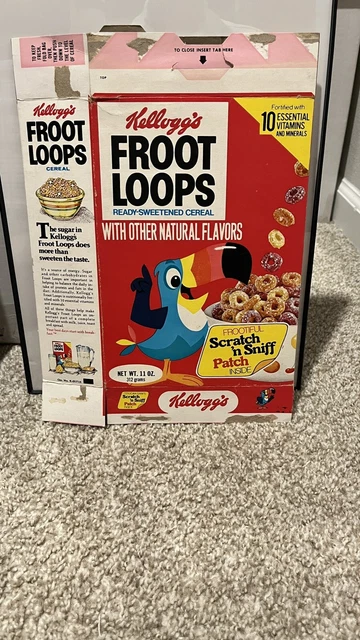 USED KELLOGGS VINTAGE 1970s Froot Loops Cereal Box Scratch Sniff ...