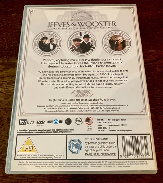 JEEVES AND WOOSTER - Complete Collection DVD 1990 Sitcom 4 Series £19. ...