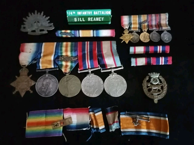 AUSTRALIAN WAR MEDAL Group WW1 & WW2 Bill Reaney 2/4th Infantry ...