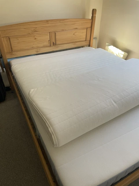 KING SIZE WOODEN Bed Frame (mattress not included), clean and lightly ...