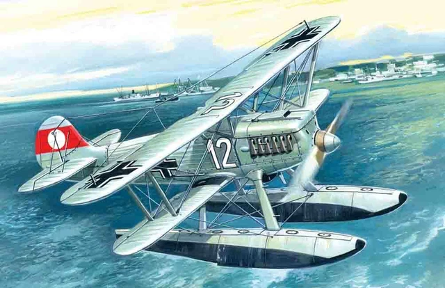 HEINKEL HE 51B-2, German Hydravion Fighter 1:72 Plastique Model Kit Icm ...