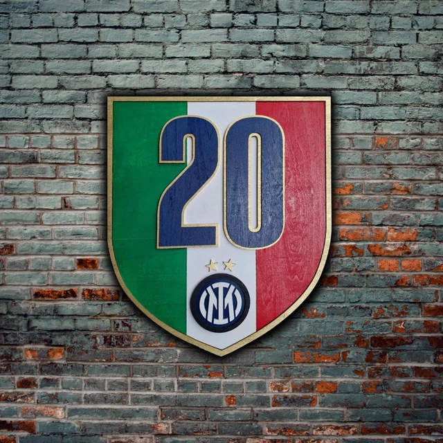 LOGO CELEBRATIVO SCUDETTO Inter 2024 in legno, Scudetto 20 FC Inter ...