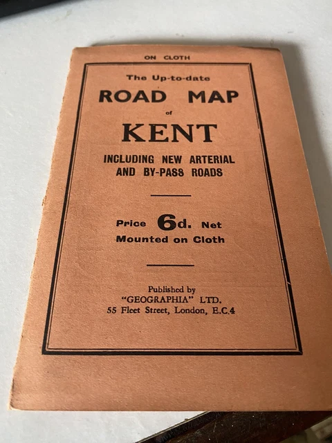 VINTAGE GEOGRAPHIA CLOTH Road Map of Kent £7.50 - PicClick UK