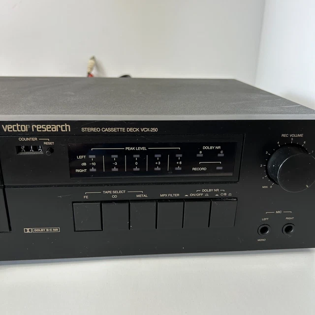 VECTOR RESEARCH VCX-250 Stereo Cassette Deck With Dolby NR TESTED WORKS ...