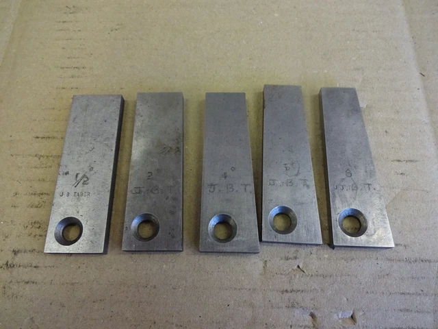 MACHINISTS ANGLE GAUGES 1/2 degrees, 2 degrees, 4 degrees, 5 degrees, 6 ...