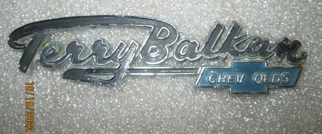 VINTAGE TERRY BALKAN Chev Olds Winnipeg Canada Auto Dealer Badge Emblem ...