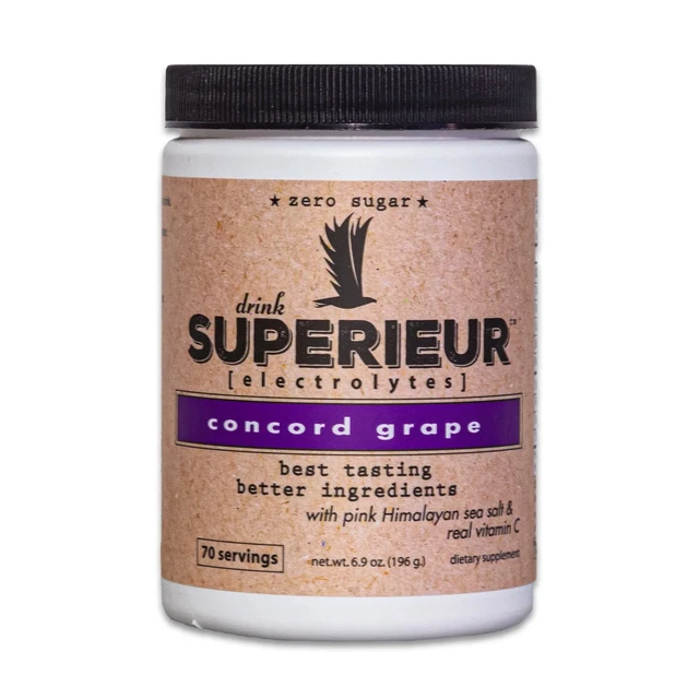 SUPERIEUR ELECTROLYTES PLANT Based Electrolyte Supplement Concord Grape ...